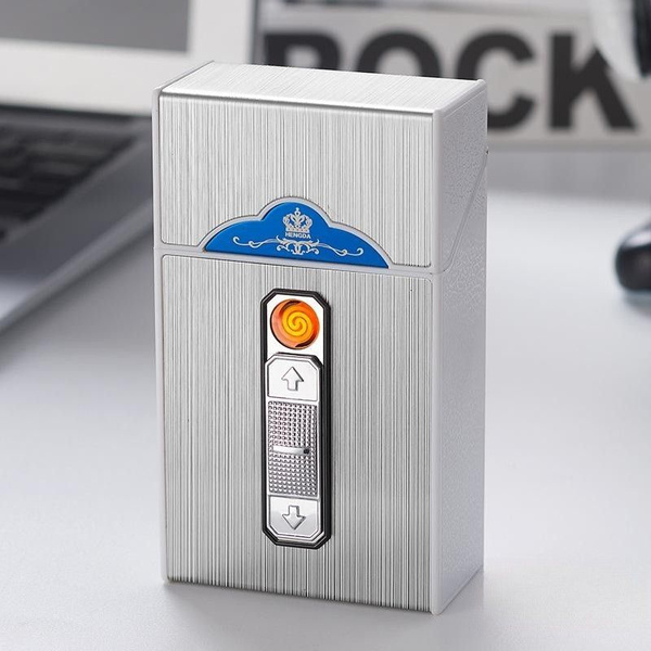 USB перезаряжаемый металлический портсигар для сигарет прикуриватель ...