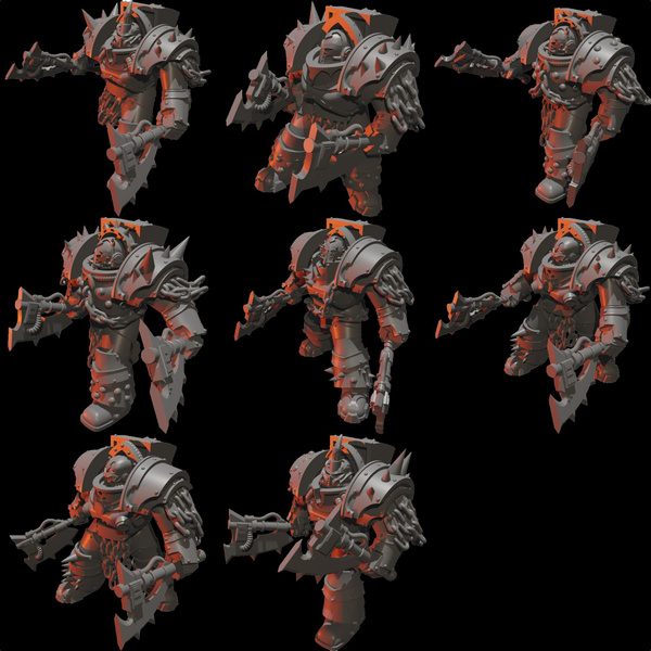 Игровые миниатюры Red Butchers Warhammer 40K 8шт. (World Eaters Red ...