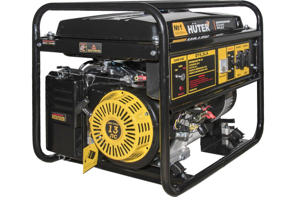 Генератор бензиновый Huter DY6,5LX-электростартер, 5 кВт, 220 В, бак 22 л, ручной стартер ...