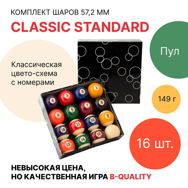 Classic Шары для бильярда, диаметр: 57.2 мм - купить с доставкой по ...