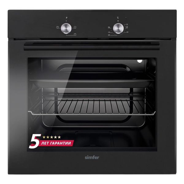 Духовой шкаф Simfer B6EB04070 электрический, 3 режима работы, 60 см., 58л., тангециальное ...