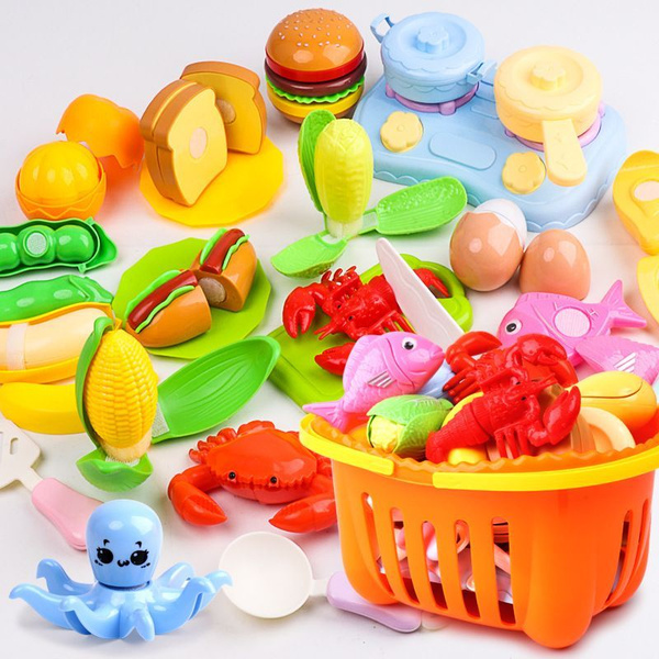 Игрушечные продукты,овощи, бургеры и морепродукты на липучках в ...
