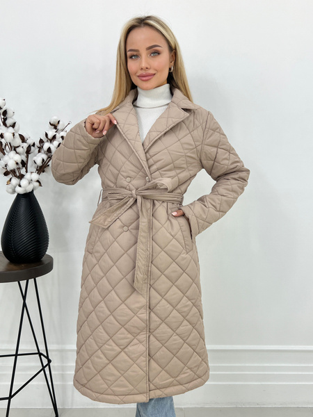 Куртка Женский Truong Store Пояс/ремень бежевый V-образный Полиэстер ...