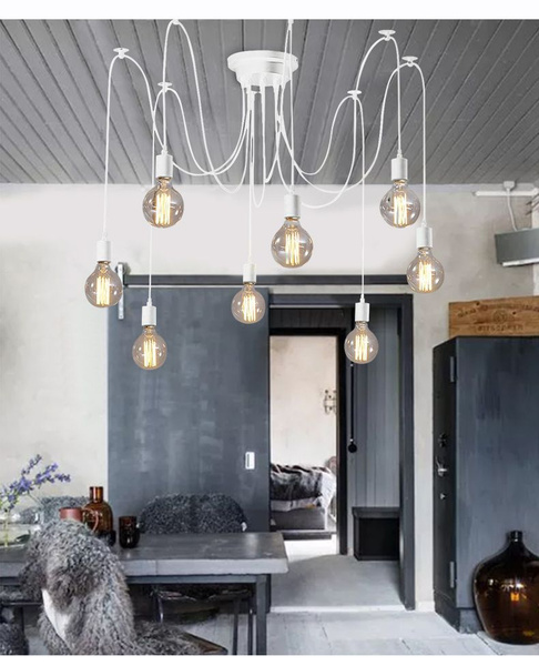 Люстра потолочная паук лофт, подвесной светильник, 8 силиконовых ...