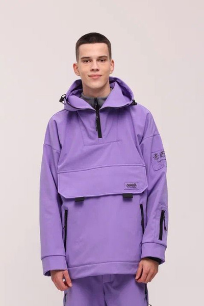 Анорак Мужской, Женский CHUKCHA Воротник, Вырез для пальца сиреневый Softshell, размер 44, 46 ...