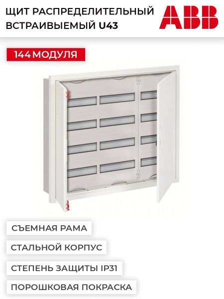 Щит распределительный встраиваемый ABB U43E 144М (арт. U43) - купить по ...
