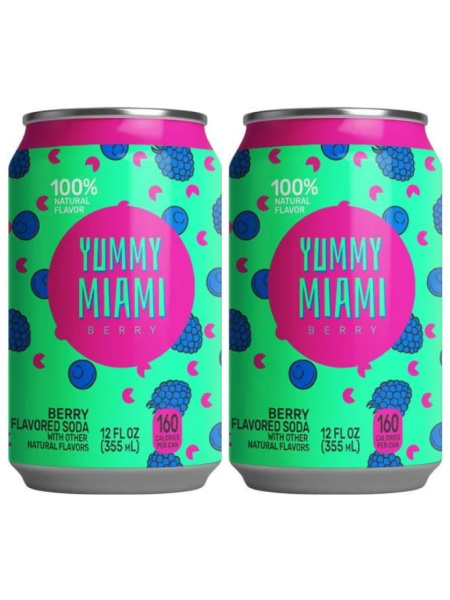 Газированный Напиток Yummy Miami Berry 2 шт по 355 мл, США х 2шт ...