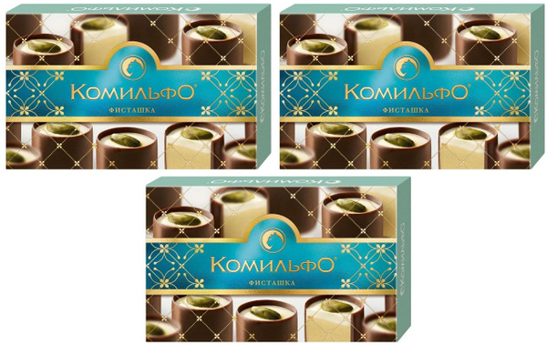 Комильфо Конфеты шоколадные Фисташка, с двухслойной начинкой, 116 г, 3 ...