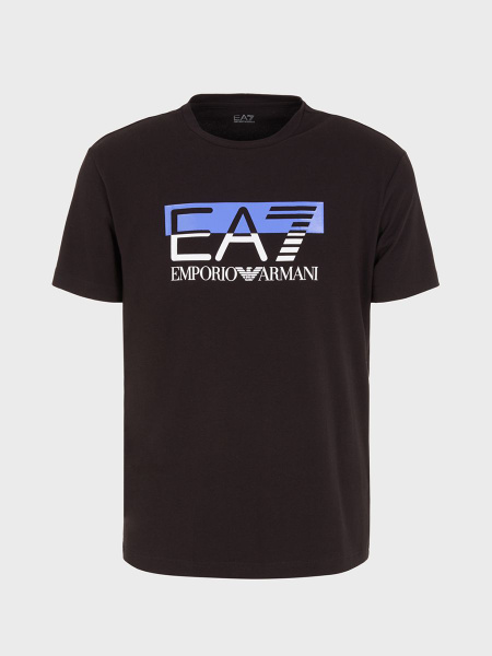 Футболка EA7, размер 46, 48, цвет черный, 95% хлопок, 5% эластан - купить по выгодной цене в ...