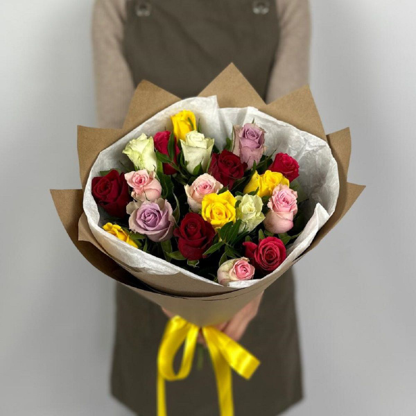 Роза ALMOND ROSES, цвет разноцветный, 19 шт купить по выгодной цене в ...