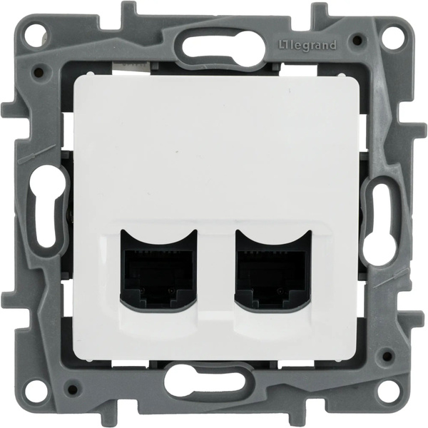 Розетка компьютерная двойная встраиваемая Legrand Etika RJ45 UTP cat 5e ...