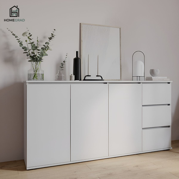 Комод HomeGrad Комод_КОМСУР1504БЕЛ_Нет бренда, 170.4x39x87 см, 3 ящ ...
