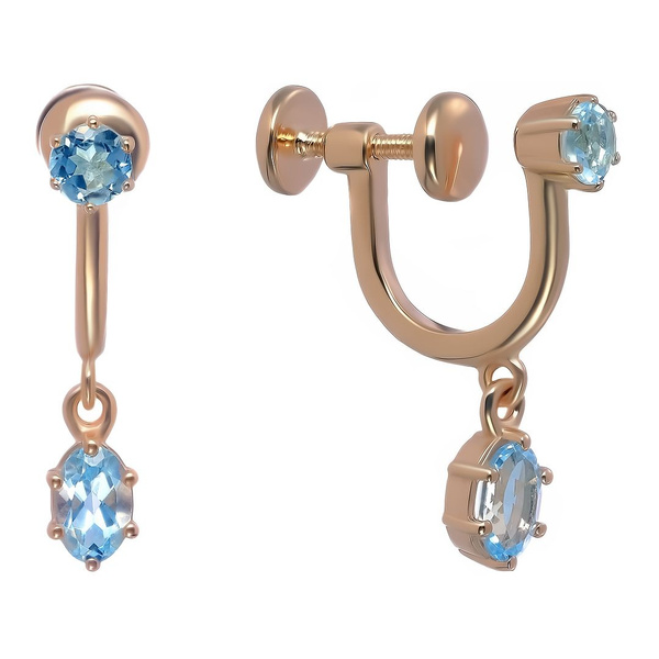 Серьги клипсы серебро 925 женские с топазами Sky, Ювелирочка купить на ...