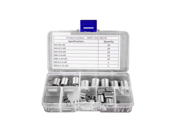 Набор резьбовых вставок для ремонта сорванной резьбы M3-M12 60 предметов AAR-RM060P ANROKEY ...