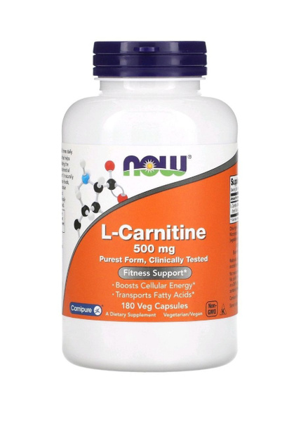 Now Foods L-карнитин 500 мг - 60 растительных капсул - купить с доставкой по выгодным ценам в ...