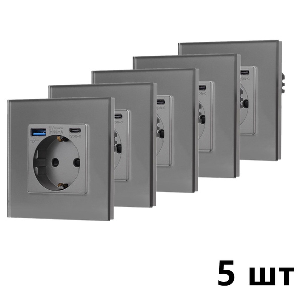 розетка на входа USB type A и USB type Cдля заряда устройства Розетка 5 ...