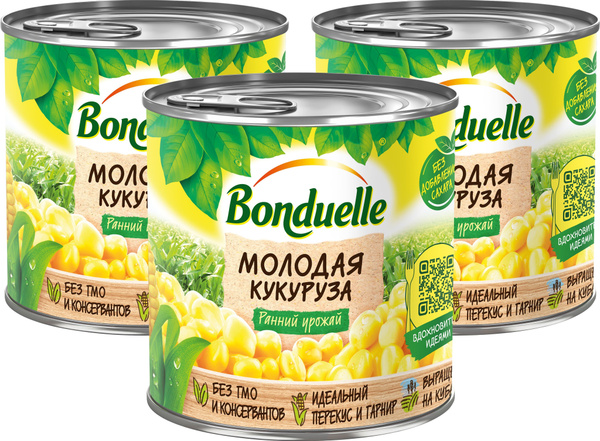 Кукуруза Bonduelle молодая, 340 г х 3 шт - купить с доставкой по ...
