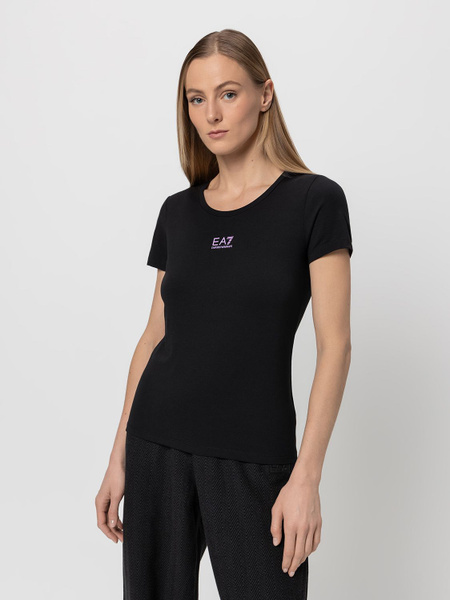 Футболка EA7, размер 42, 44, цвет черный, розовый, 70% хлопок, 26% модал, 4% эластан - купить по ...