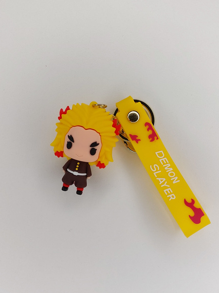 Брелок Keychain силиконовая фигурка Кеджуро Ренгоку из аниме