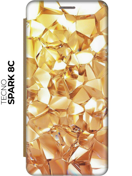 Чехол книжка Янтарные камни для Tecno Spark 8c Go 2022 Техно Спарк 8С Го 2022 купить с