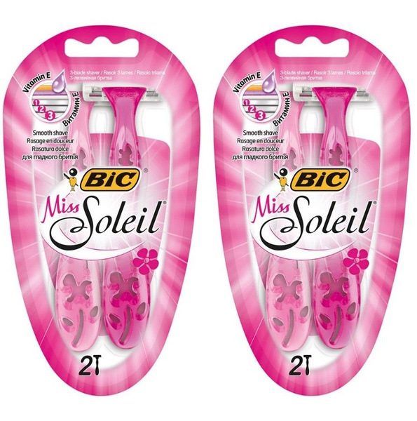 Bic Женская бритва одноразовая Miss Soleil, 2 шт в уп, 2 уп - купить с ...