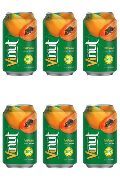 ViNut Сокосодержащий напиток Папайя, 330 мл, 6 шт - купить с доставкой по выгодным ценам в ...