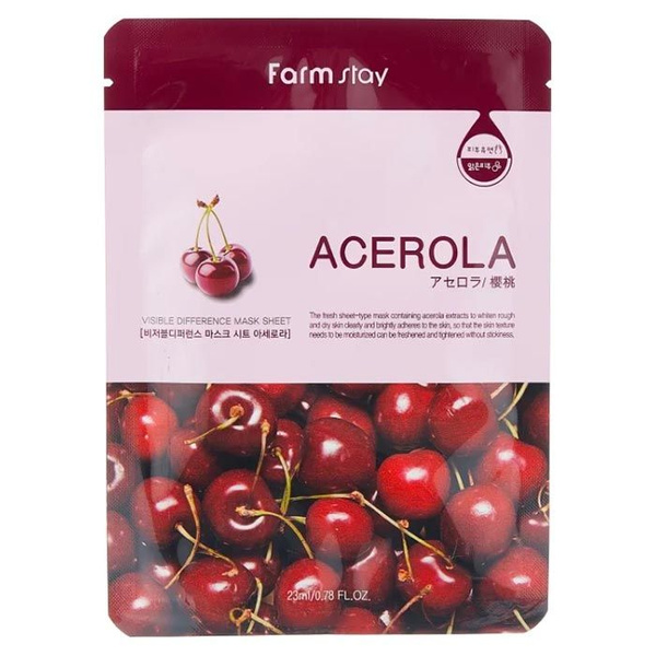 FarmStay Visible Difference Mask Sheet Acerola Увлажняющая тканевая ...