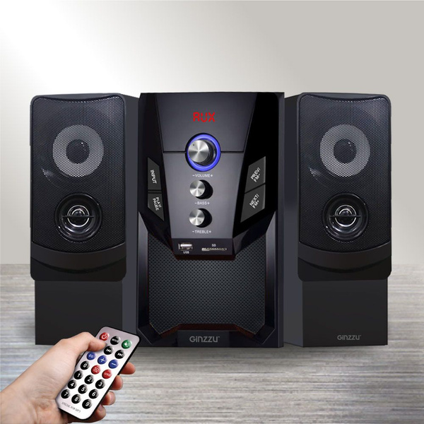 Колонка Ginzzu GM-415, Акустическая система 2.1, 50W/BT/USB/SD/FM/ДУ ...