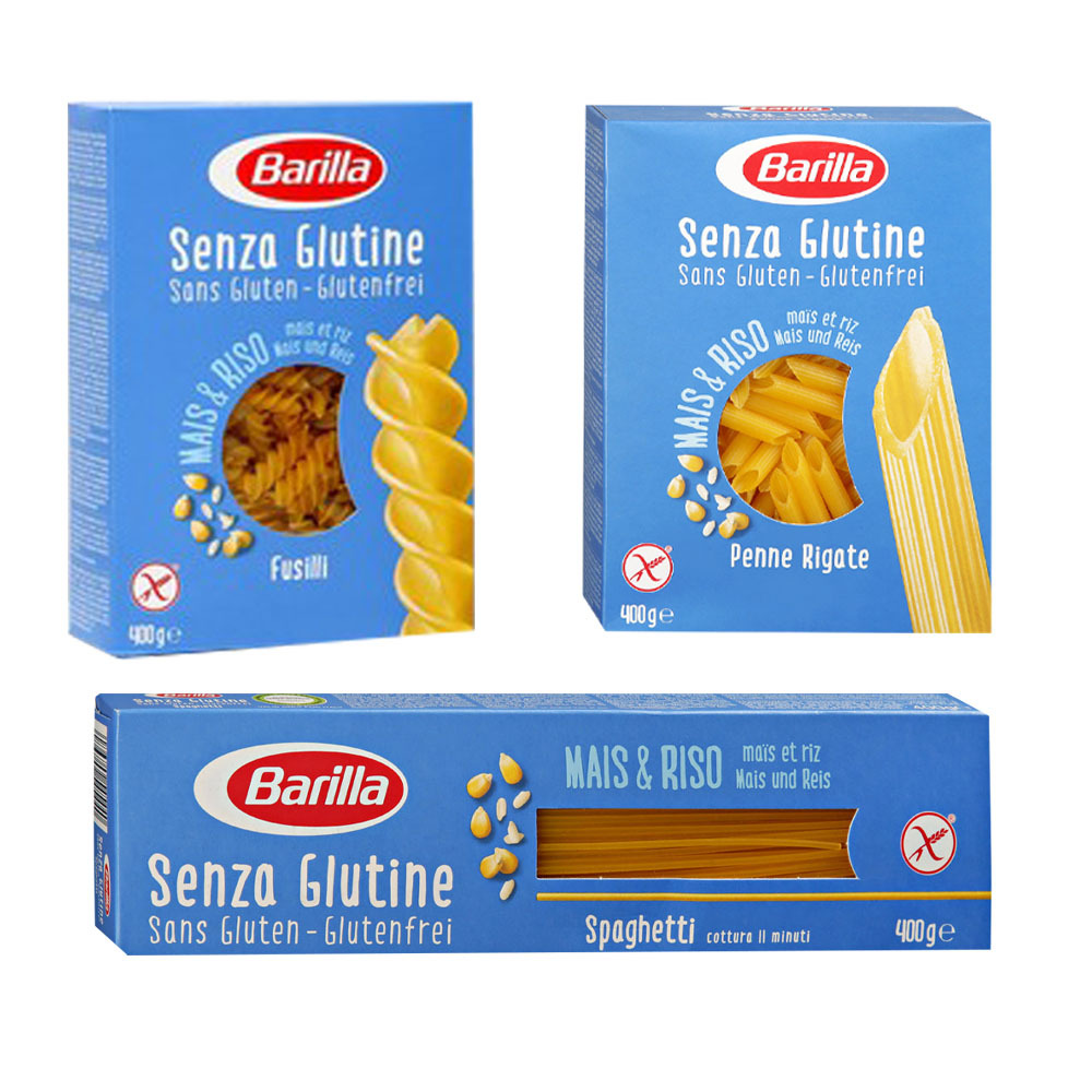 Макароны без глютена Barilla Fusilli 1 шт 400г Penne Rigate 1 шт 400г Spagetti 1 шт 400г