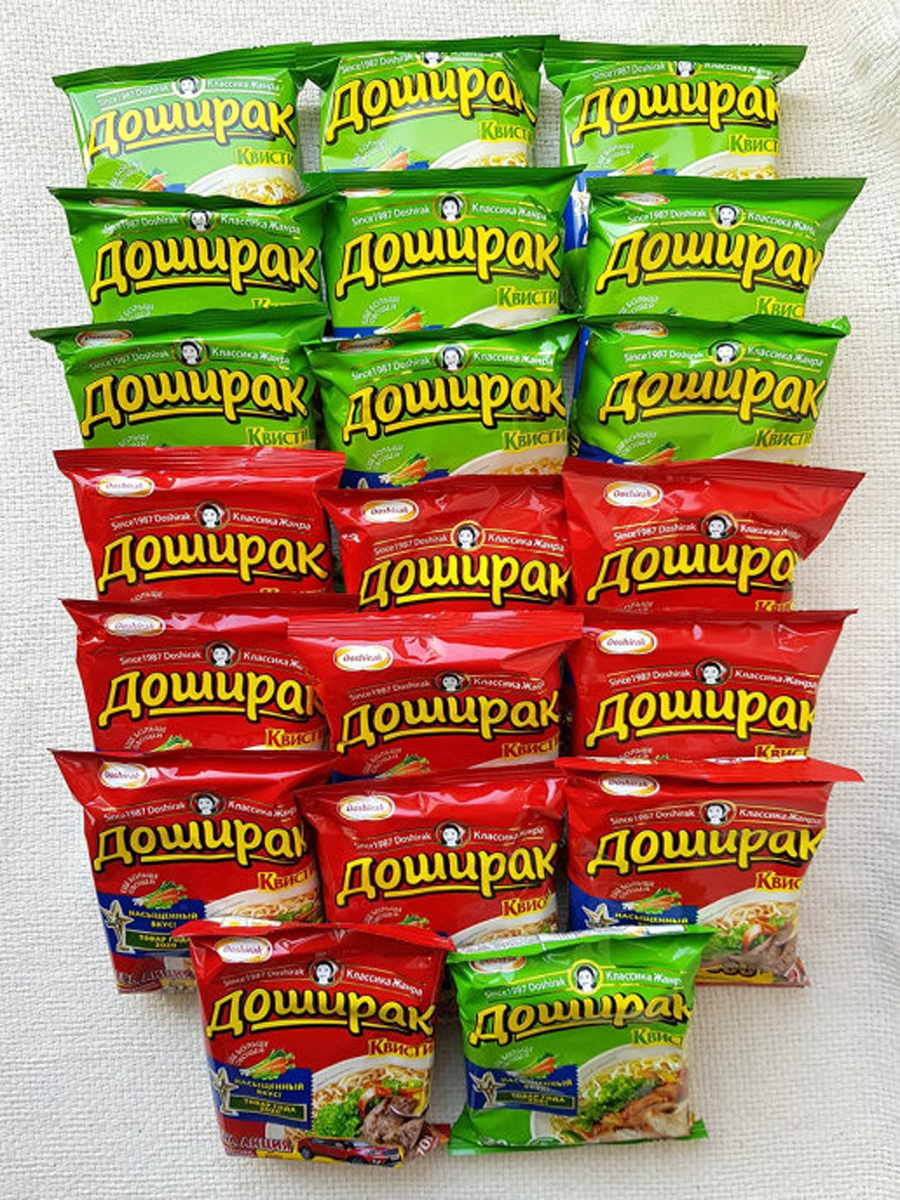 Doshirak. / Лапша б/п Квисти говядина 70г 10шт, лапша Квисти курица 70г ...