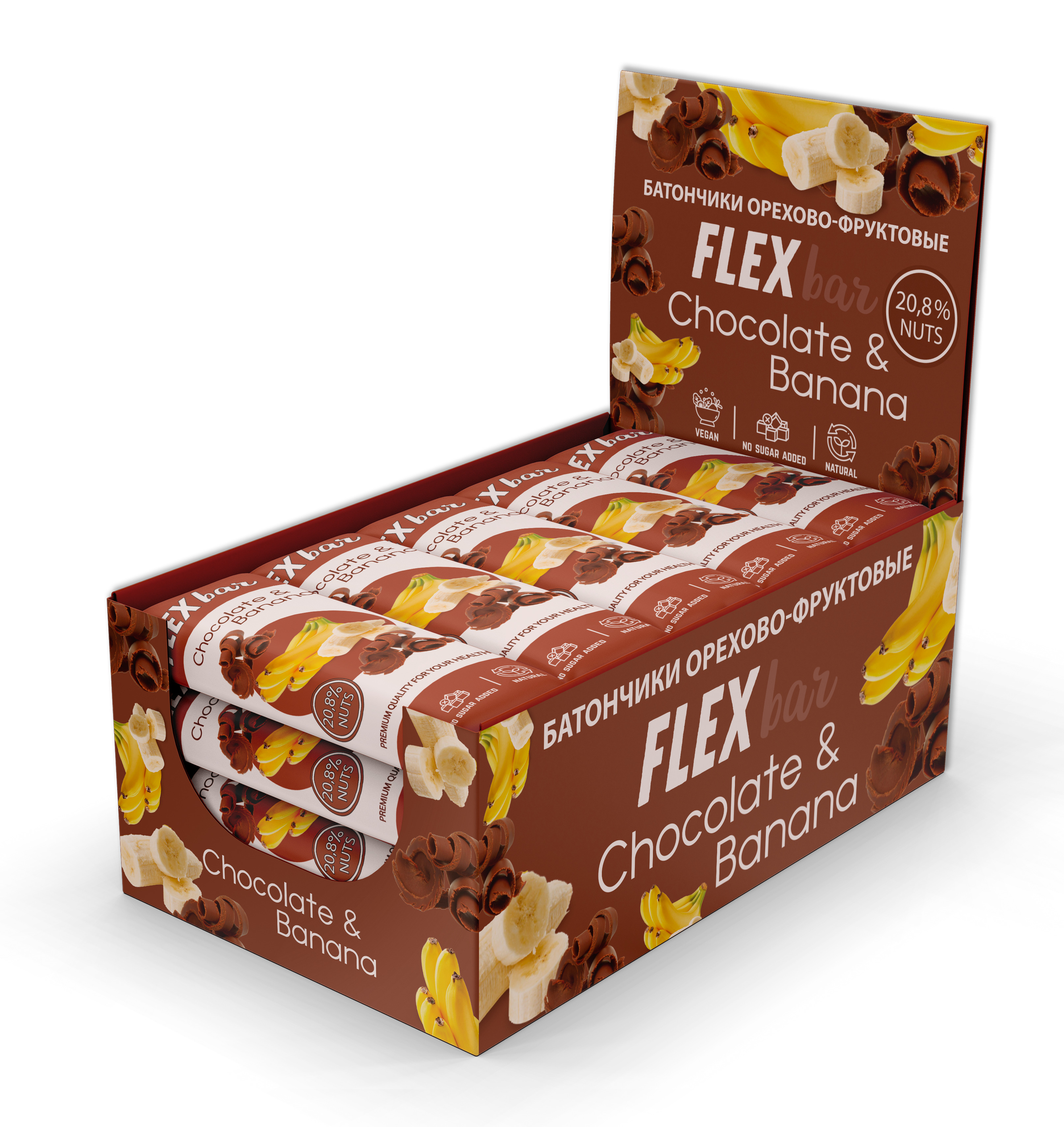 FLEXBAR полезные батончики 20 шт на основе фиников - супервкусно ...