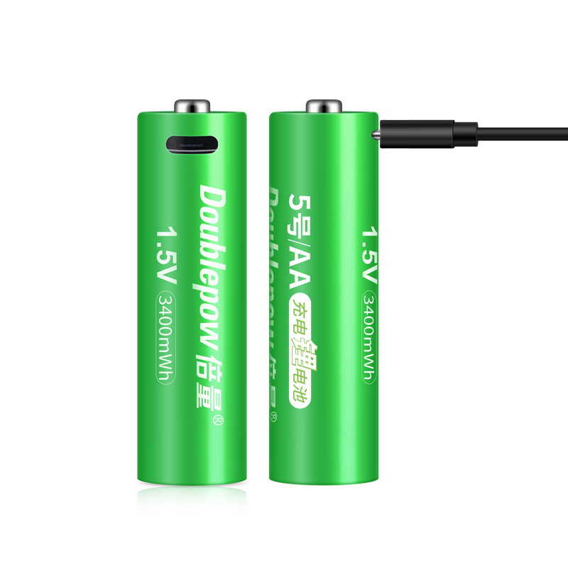 Аккумуляторные батарейки Doublepow AA Li-Ion 1,5в 3400mWh со встроенной ...