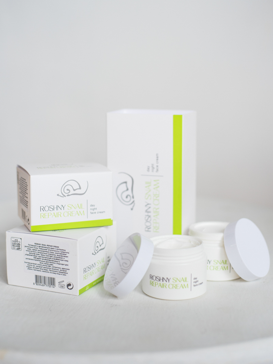 Крем для лица дневной питательный улиточный Корея Roshny Snail cream (с ...