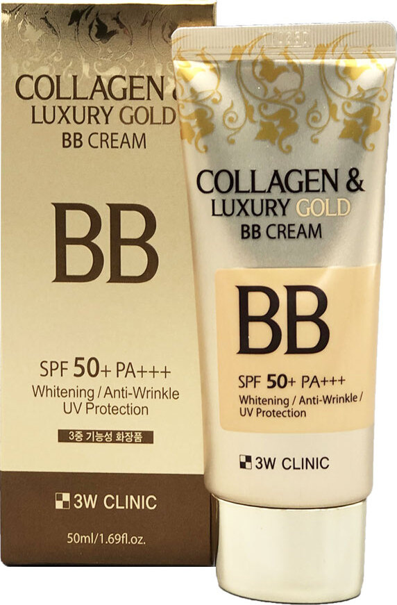 3W Clinic Collagen & Luxury Gold BB Cream SPF50+/PA+++ ББ крем с ...