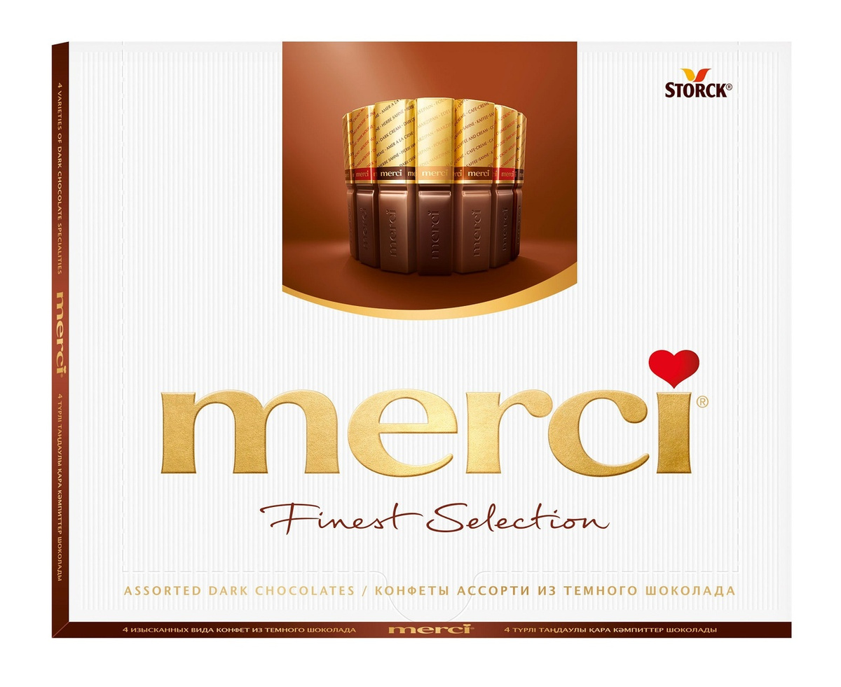Merci Конфеты в темном шоколаде Ассорти, 250 г — купить в интернет ...