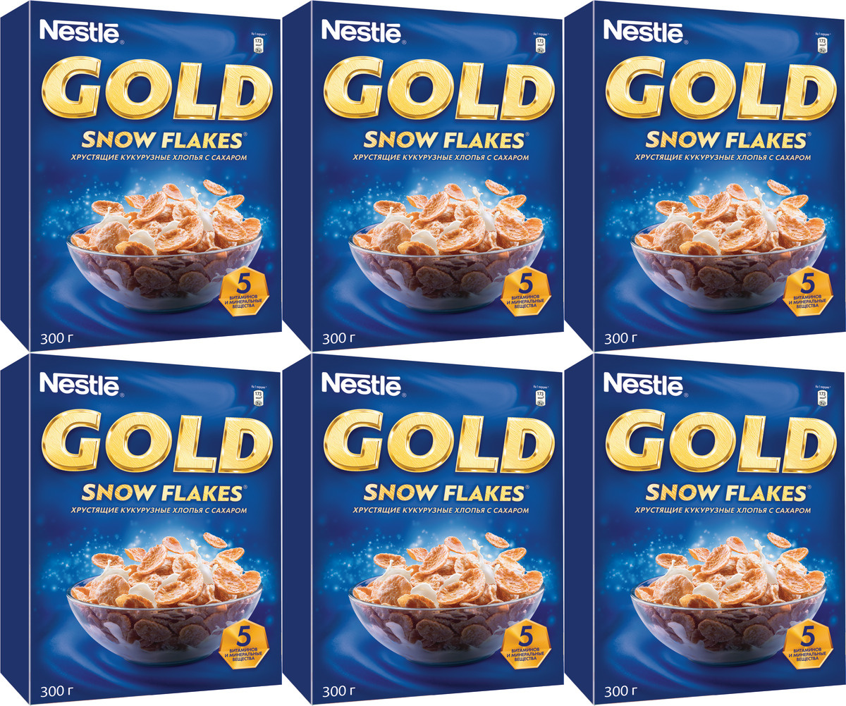 Хлопья Nestle Gold Snow Flakes готовый завтрак кукурузные 300 г ...