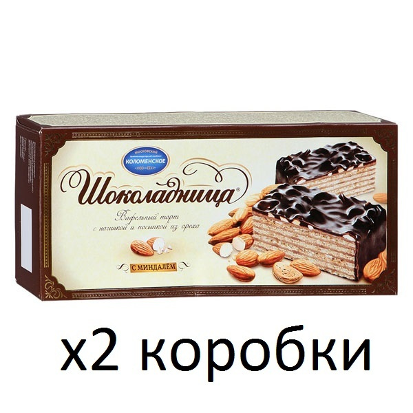 Торт вафельный Коломенское "Шоколадница", с миндалем, 270 г х 2шт ...