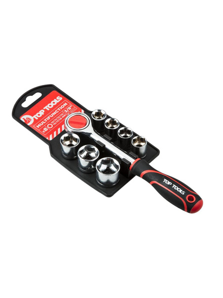 Набор торцевых головок 3/8" с трещоткой (8 предметов) Top Tools 38D142 ...