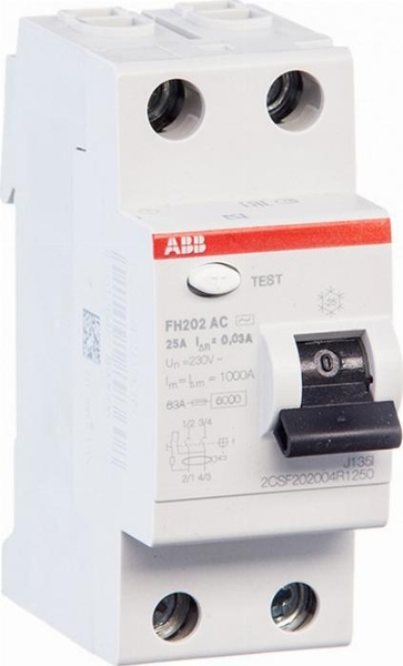 УЗО ABB 2P 25А 30мА AC - купить с доставкой по выгодным ценам в ...