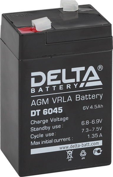 Аккумулятор для фонаря Delta DT6045, 6 вольт черный - купить с ...