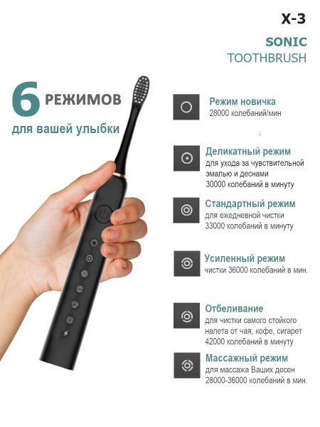 Электрическая зубная щетка X-PRODUCT X-3_щетка - купить по выгодной ...