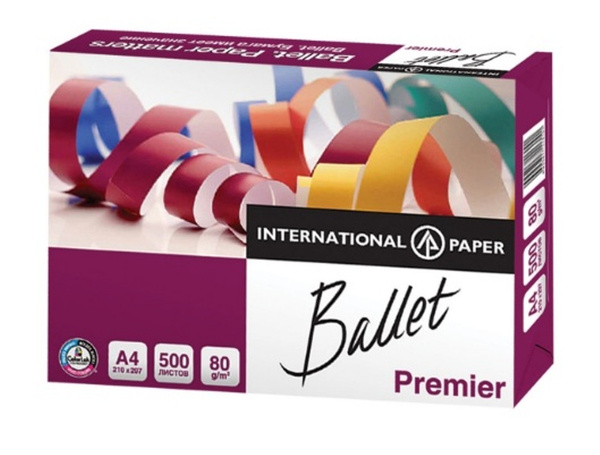 Бумага офисная BALLET PREMIER, А4, 80г/м, 500л, марка А, ColorLok ...