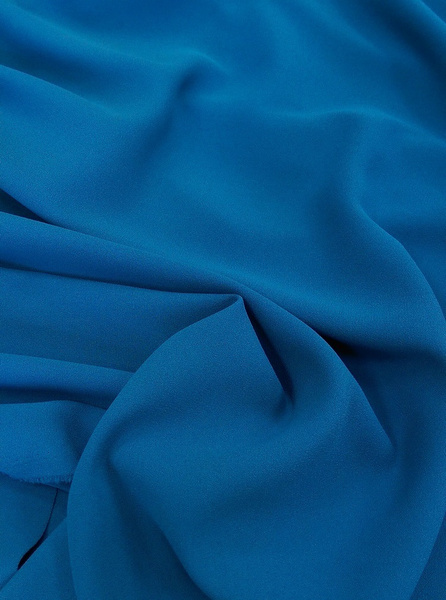 Ткань Креп плательный, бирюзового цвета, Италия - купить с доставкой по ...