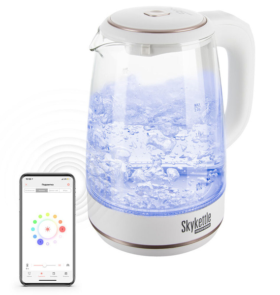 Электрический чайник REDMOND SkyKettle RK-G203S, белый, управление со ...