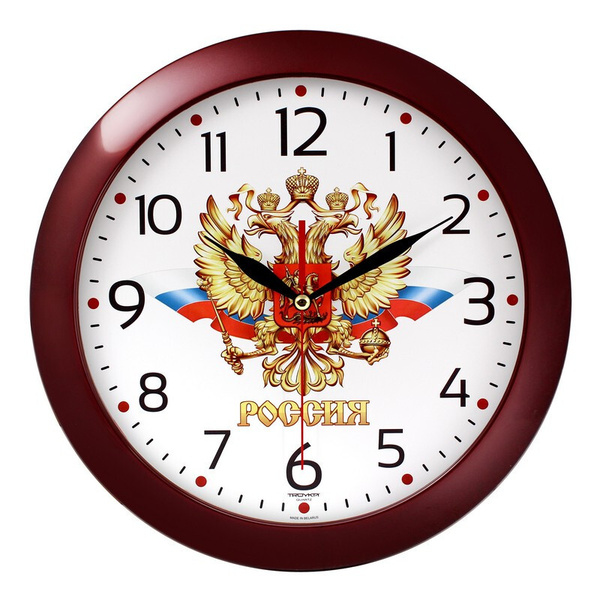 Часы настенные Troyka 11131176 круг D290мм плав ход пластик