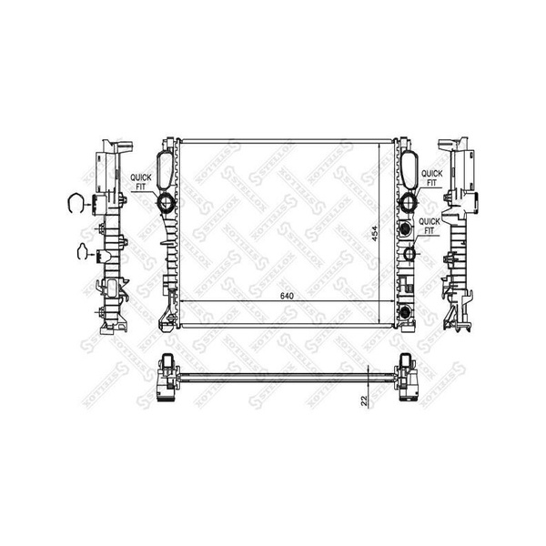 10-25454-SX радиатор системы охлаждения MB W211 2.0-3.5 02> - Stellox ...