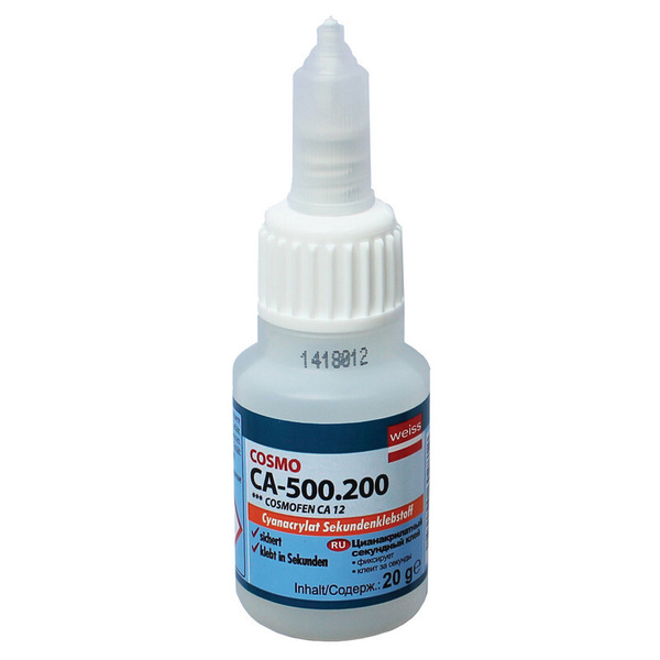 Клей цианоакрилатный секундный 20гр COSMO CA-500.200 (COSMOFEN CA 12 ...