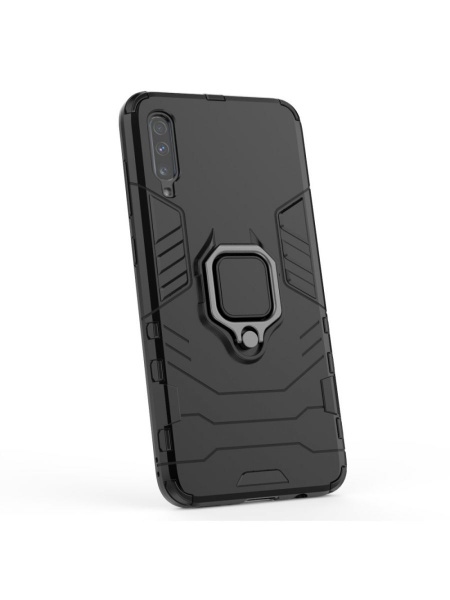 Ring Противоударный чехол с кольцом для Samsung Galaxy A70 черный ...