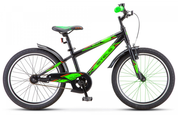 Велосипед Детский STELS Pilot-200 Gent 20" 12" Чёрный/салатовый ...