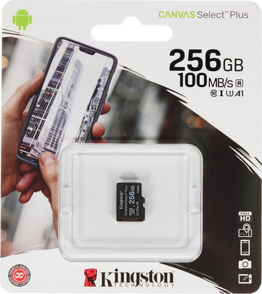 256 Гб Карта памяти Kingston Canvas Select Plus microSDXC (SDCS2/256 ...